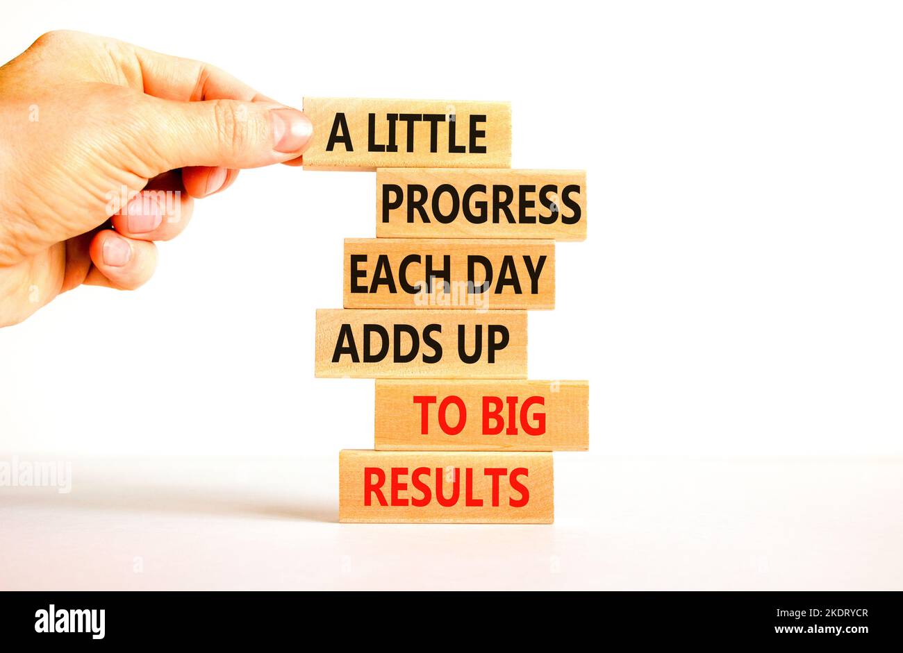 Progress and result symbol. Concept words A little progress each day ...