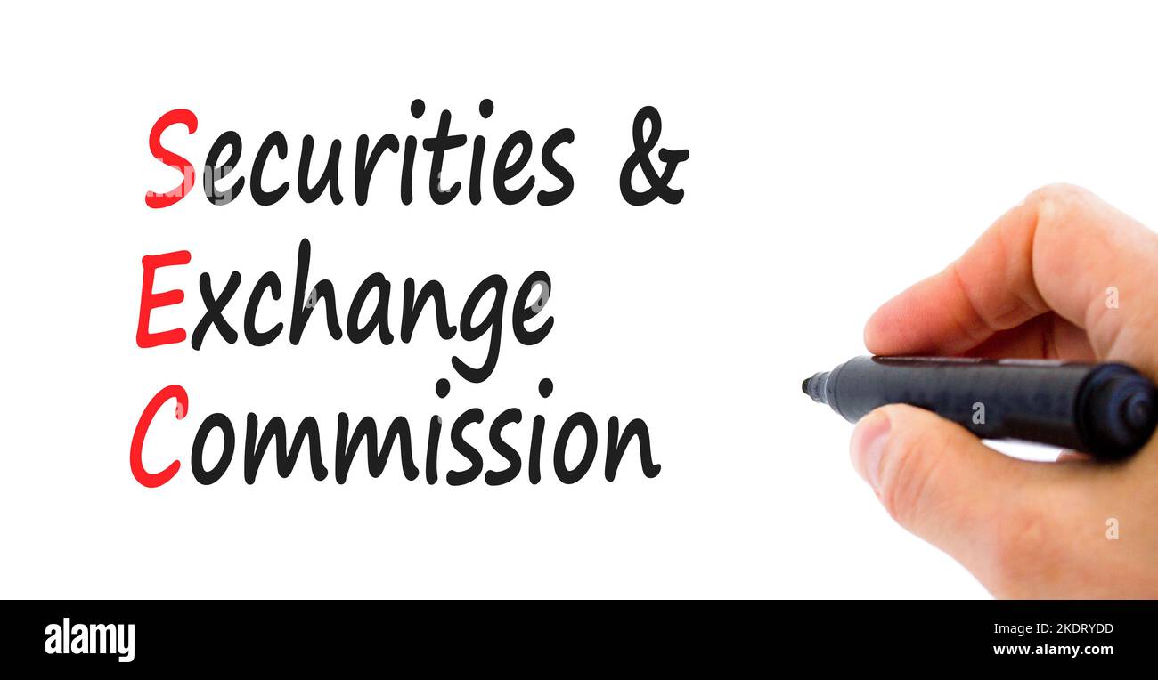 SEC securities and exchange commission symbol. Concept words SEC securities and exchange ...