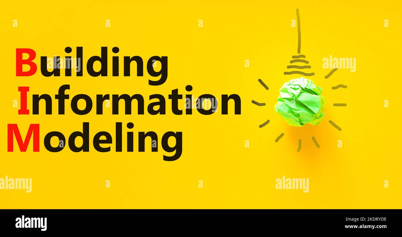 Bim Building Information Modeling Symbol Concept Words Bim Building