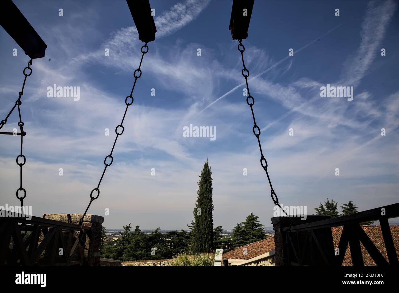 Gate of a castle with its drawbridge lowered Stock Photo - Alamy