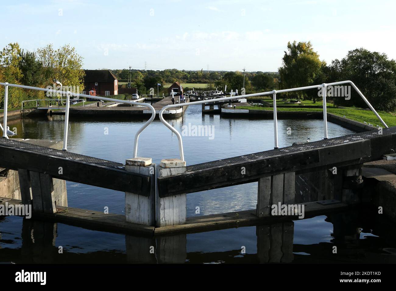 Top of Knowle flight of locks Warwickshire Stock Photo - Alamy