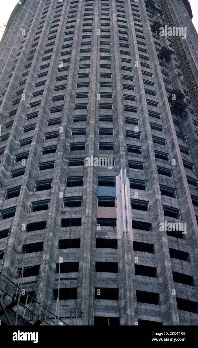 Construction of the The Hopewell Centre in 1979. The skyscraper is a ...