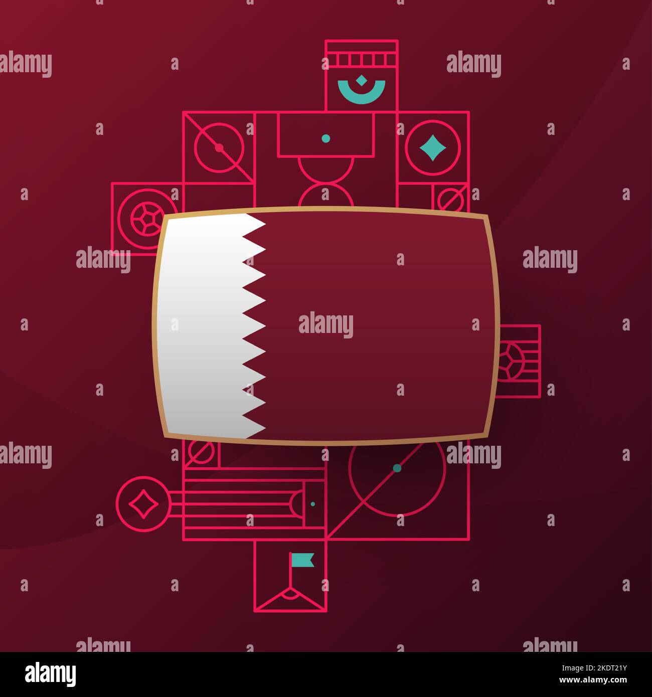 qatar flag for 22 football cup tournament. isolated National team flag ...