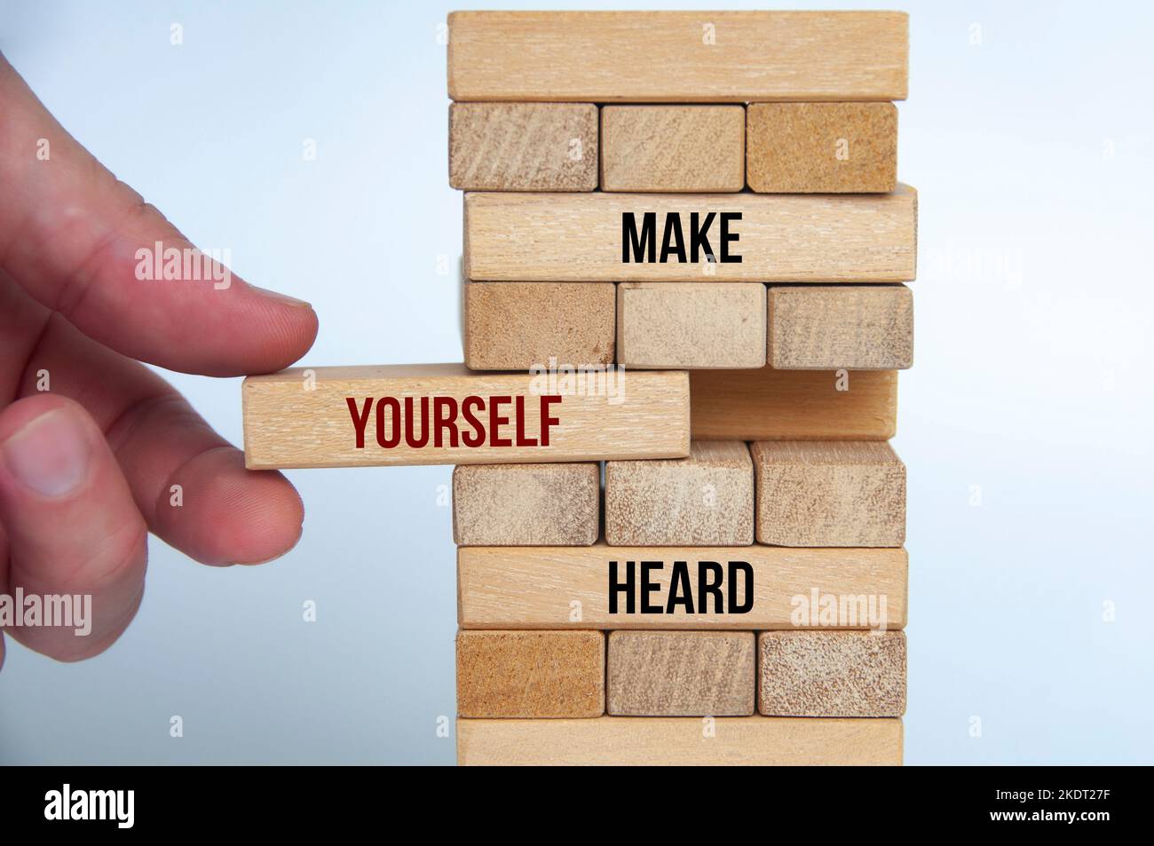 Make yourself heard text on wooden blocks. Motivational and inspiration ...