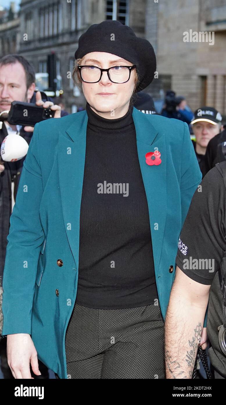 Miranda Knight, the wife of the defendant, departing Edinburgh Sheriff ...