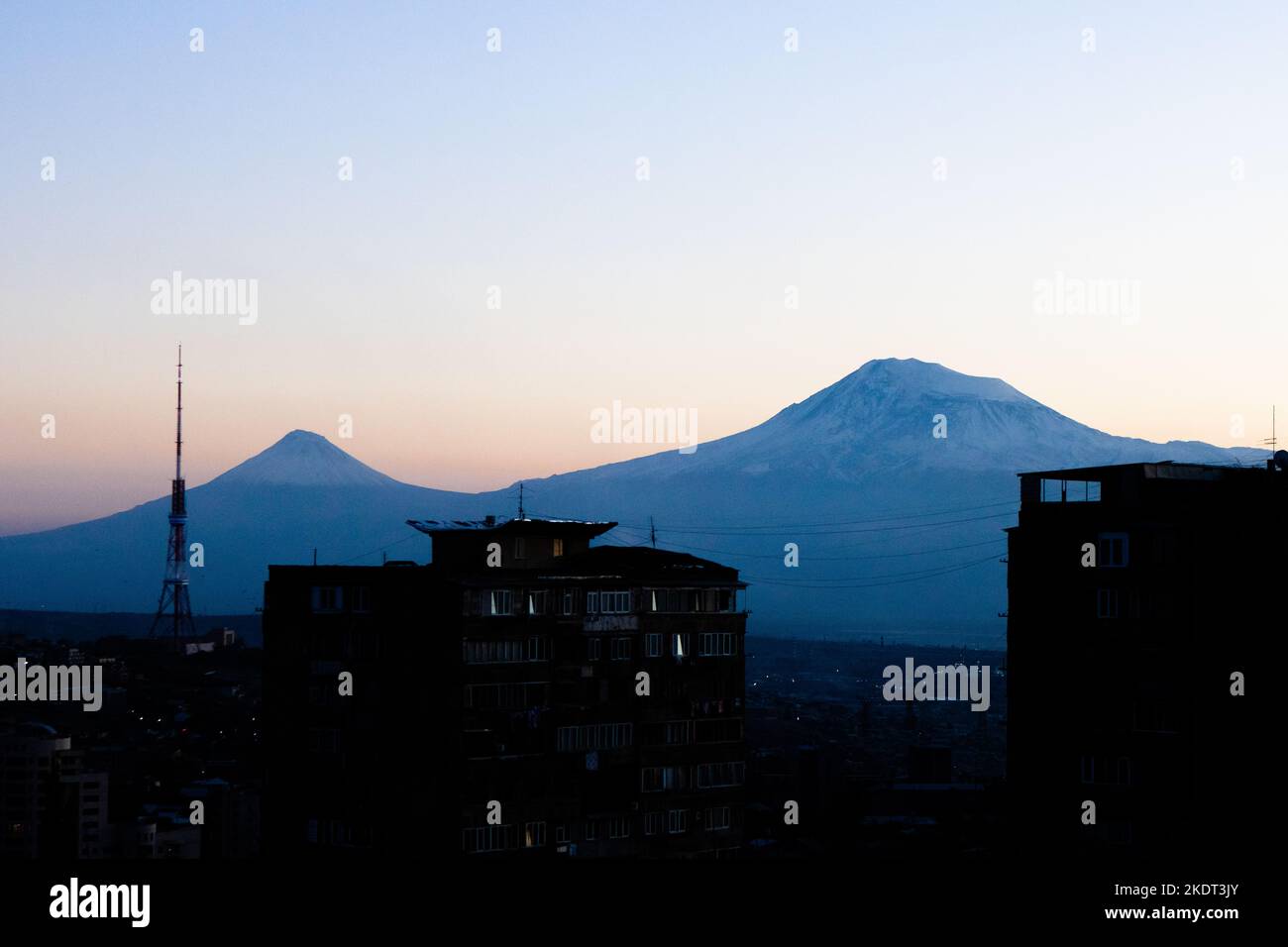 Views of Mount Ararat from Yerevan, Ararat Armenia mountain Stock Photo ...