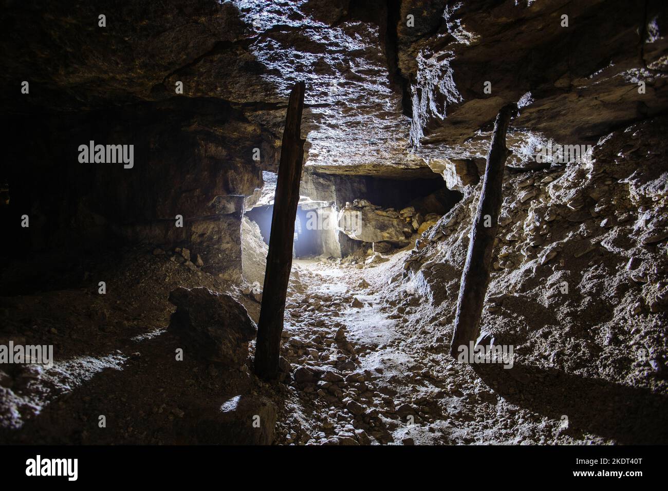 Old abandoned collapsed limestone mine Stock Photo - Alamy