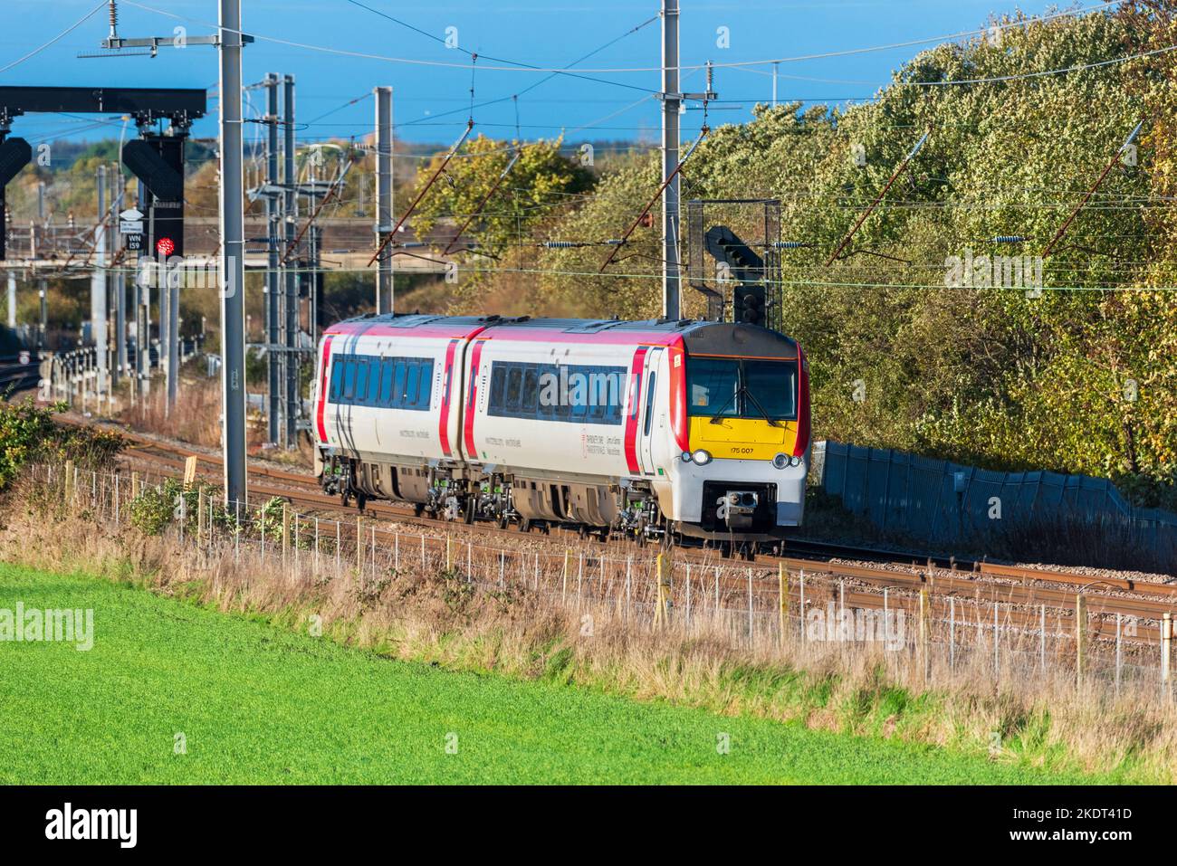 Transport for Wales diesel multiple unit class 175 numbered 007 seen heading south on the West ...