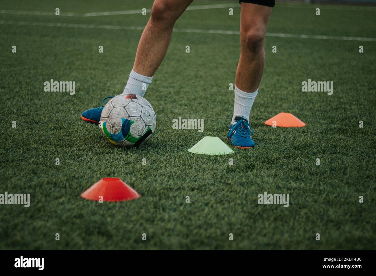 Football cones dribbling hi-res stock photography and images - Alamy