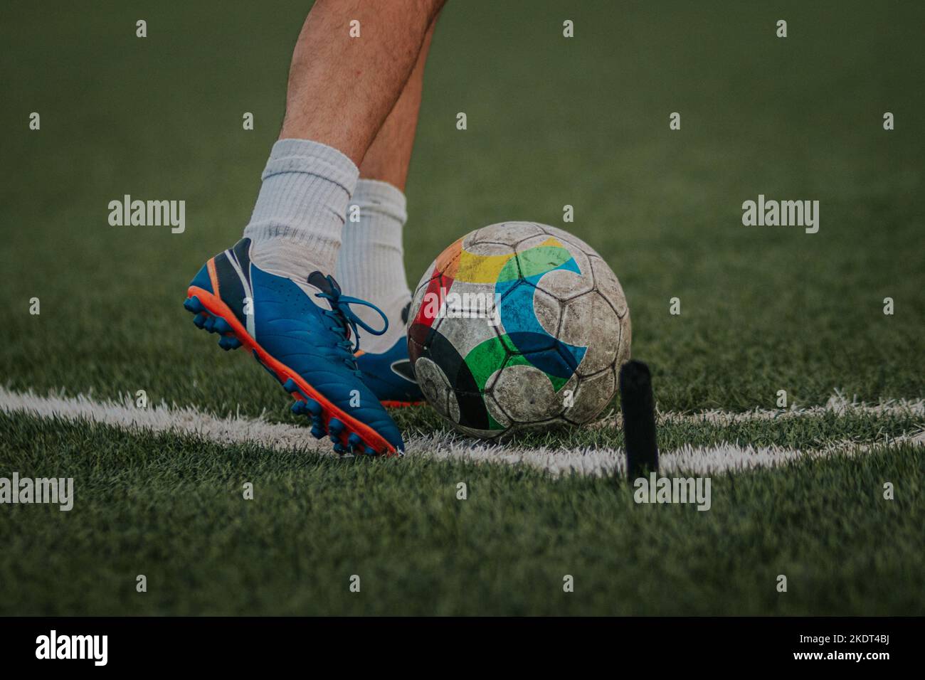 Football cones dribbling hi-res stock photography and images - Alamy
