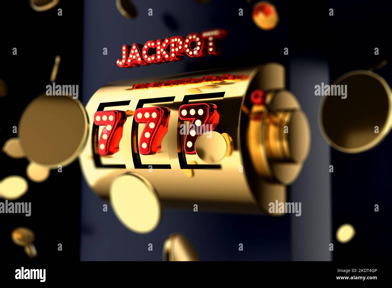 Golden slot machine with Gold Coins 777 Big win concept. Casino jackpot ...