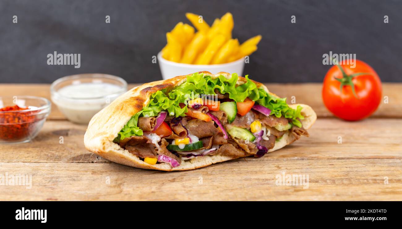 Stuttgart, Germany - February 28, 2021: Döner Kebab Doner Kebap Fast ...