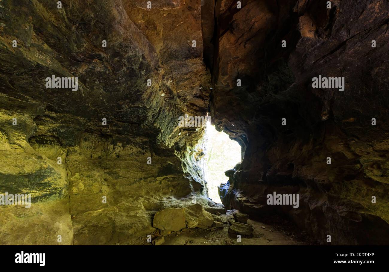 Hiking in the Alum Cove Trail at Arkansas Stock Photo - Alamy