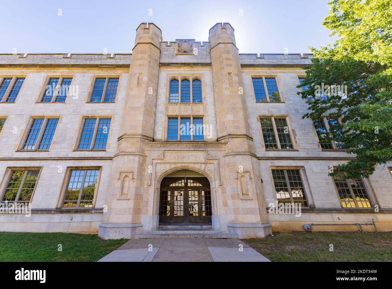 Sunny exterior view of the Chemistry Building of University of Arkansas ...