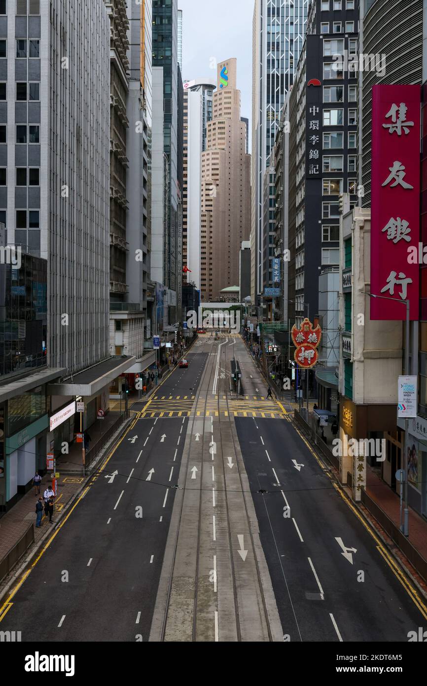 Roads in Central, which are usually busy during the day, becomes empty ...
