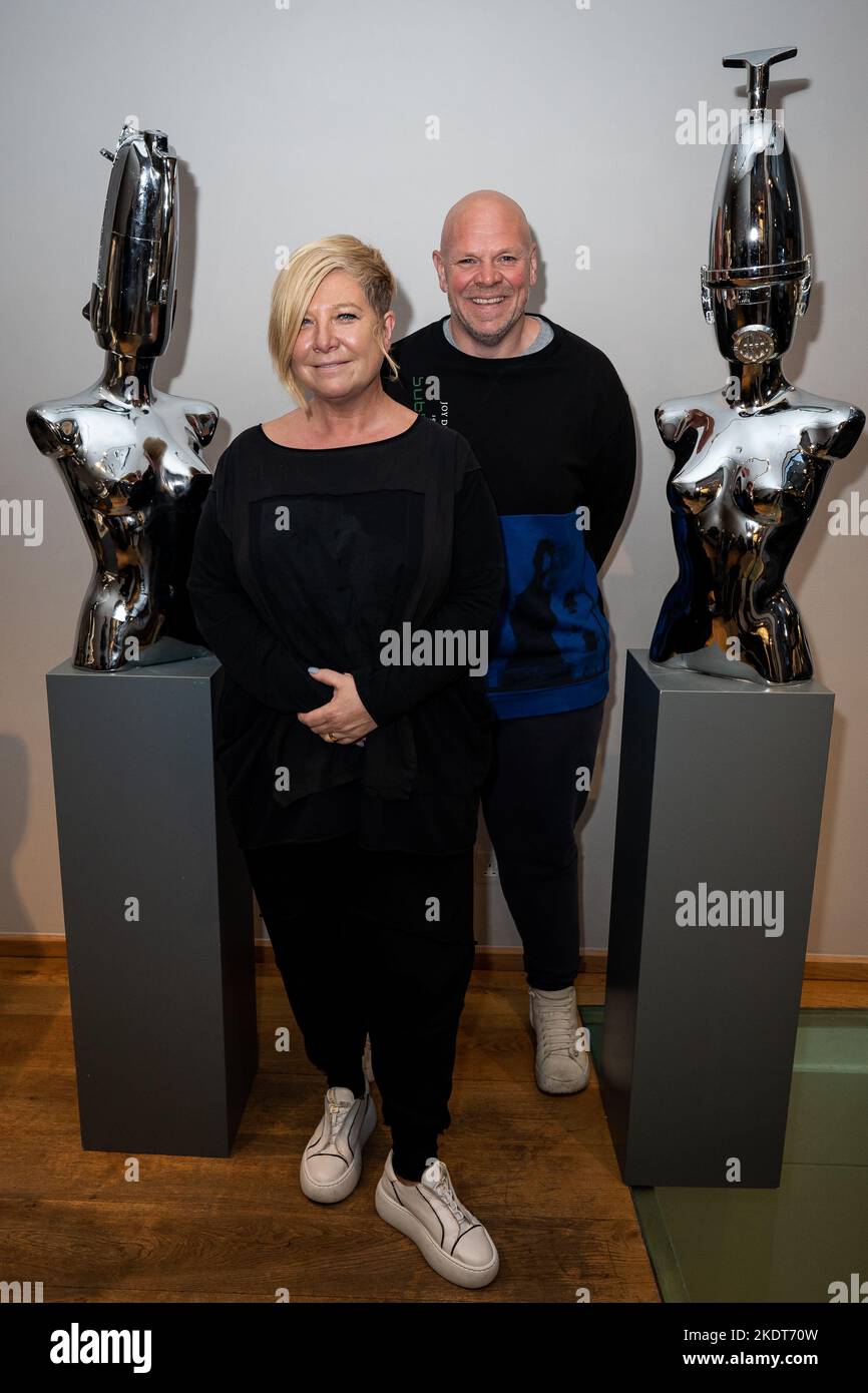 Sculptor Beth Cullen Kerridge, with her husband, chef Tom Kerridge ...