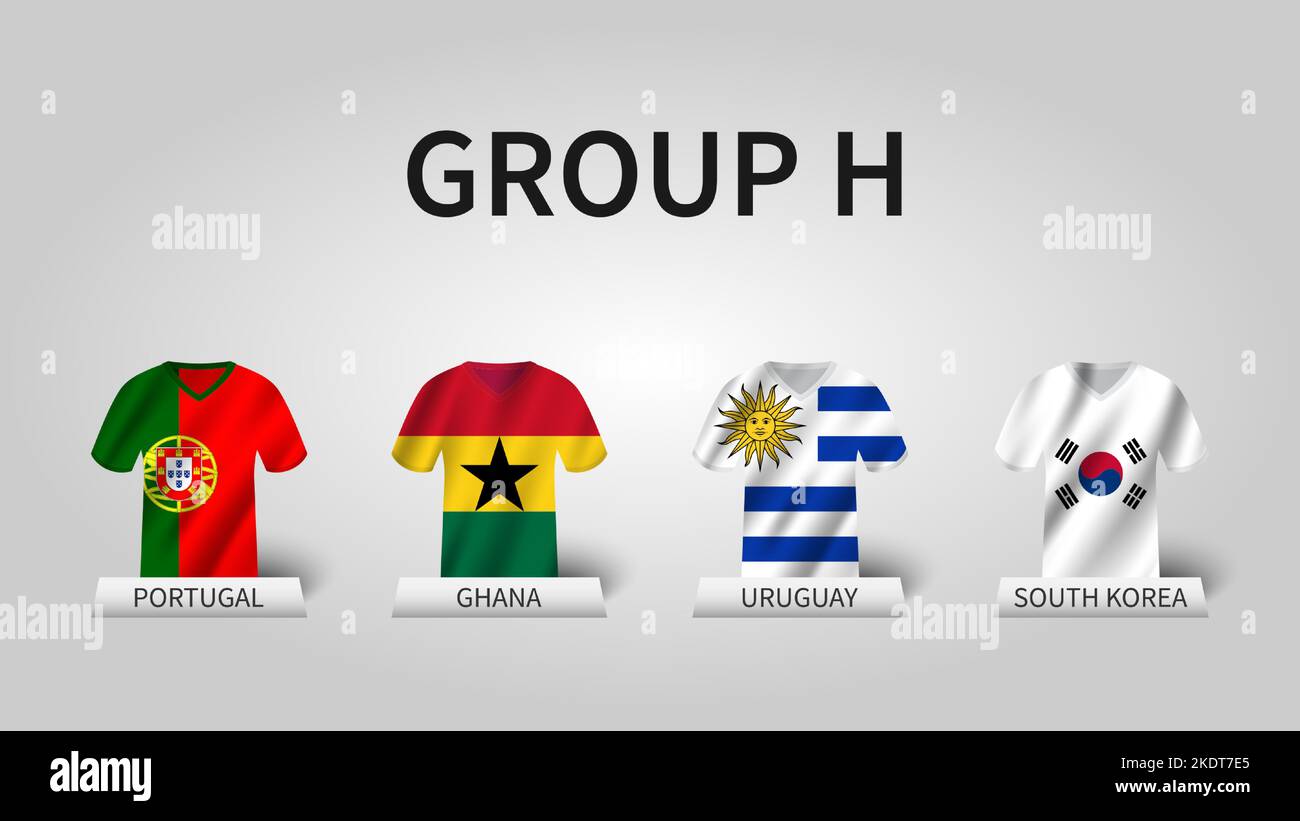 Qatar fifa world cup soccer tournament 2022 . Group H stages . Waving ...