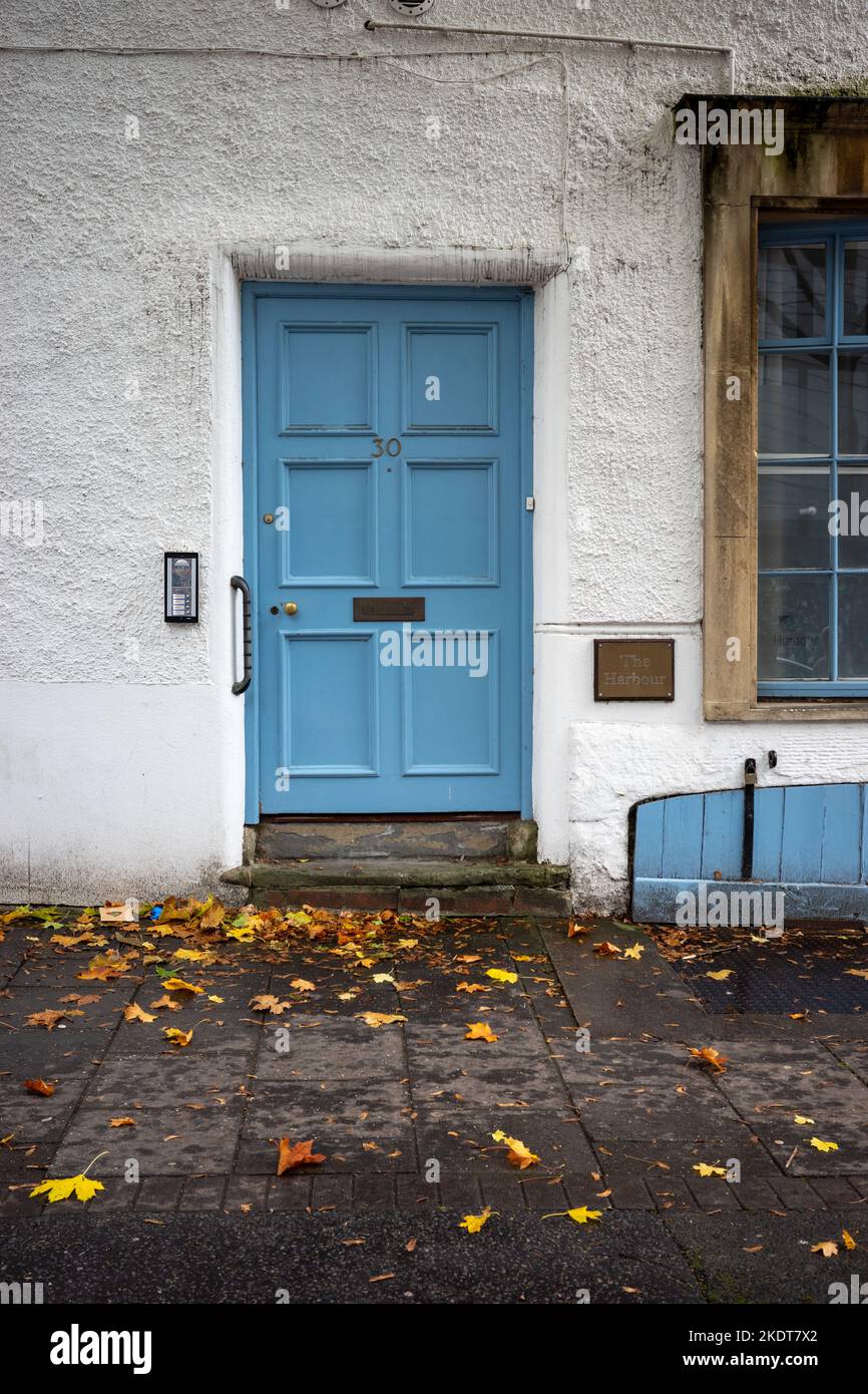 Blue Wooden Panel Door Stock Photo - Alamy