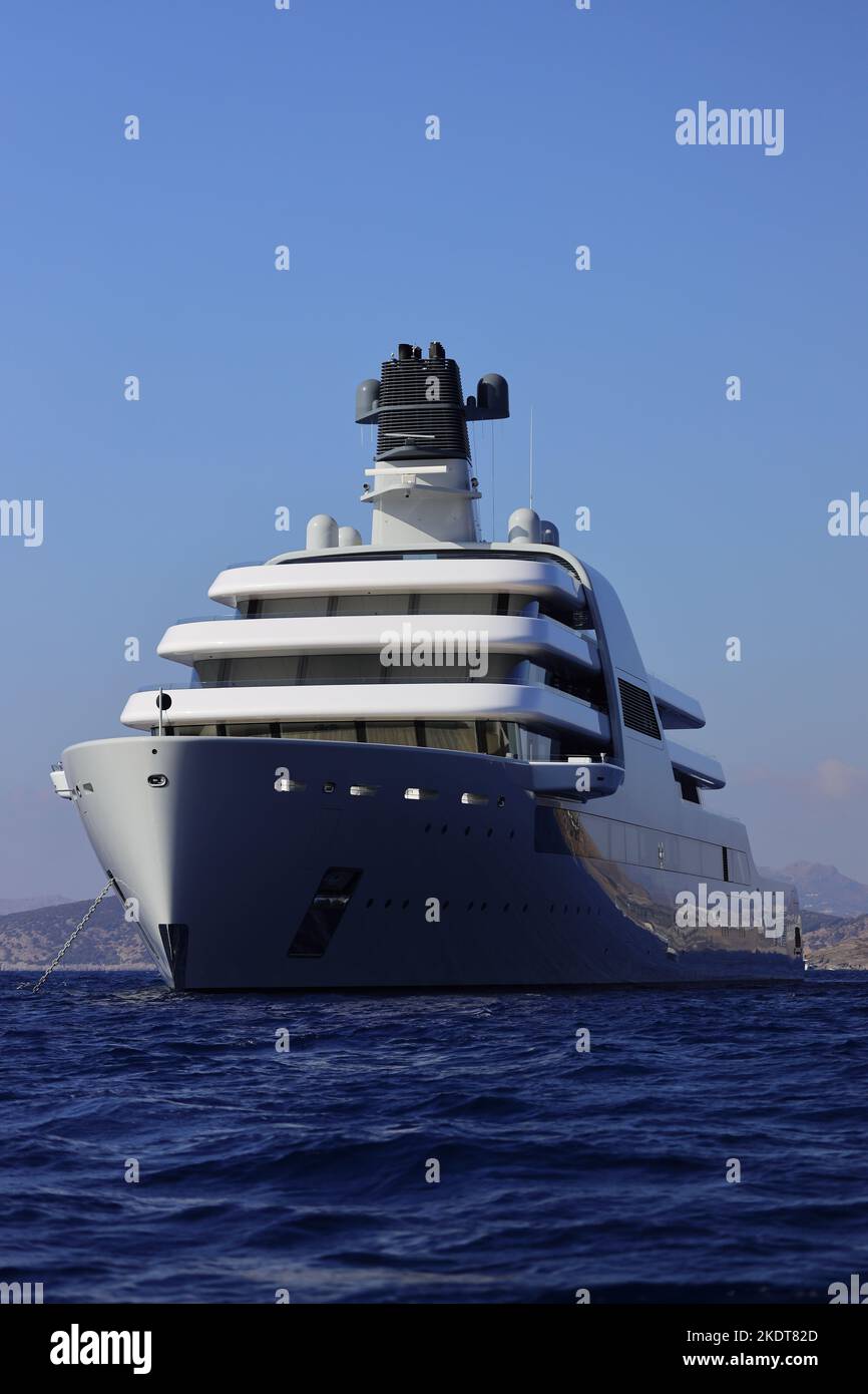 Bodrum, Turkey, 05 November 2022: The giant superyacht Solaris, owned ...
