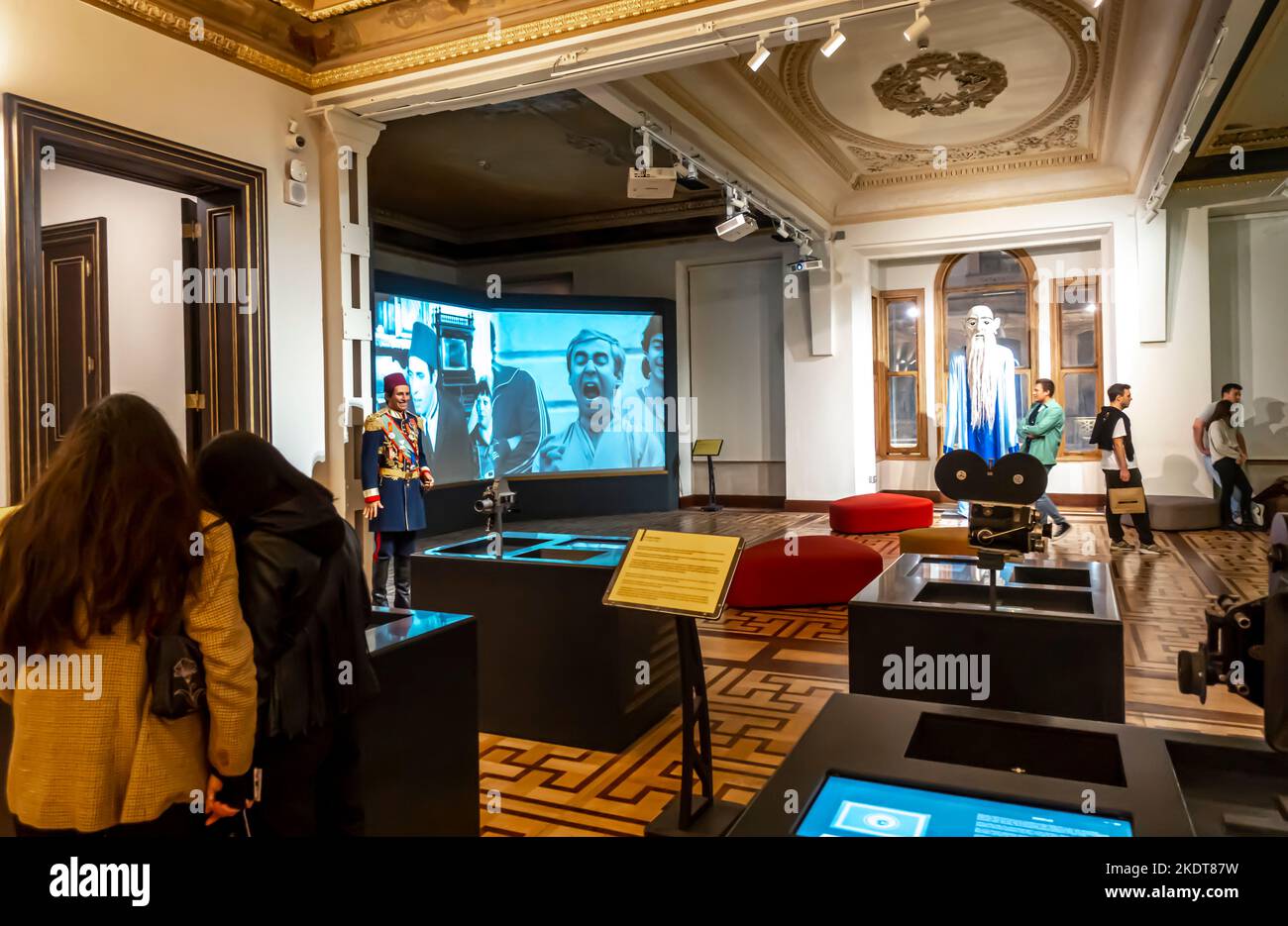 Visitors inside İstanbul Cinema Museum (Atlas Cinema). Turkey Stock ...