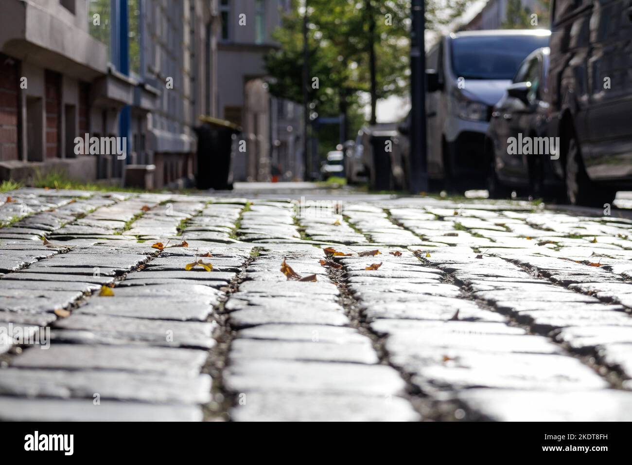 historic street pavement in a city with blurring, without people Stock ...