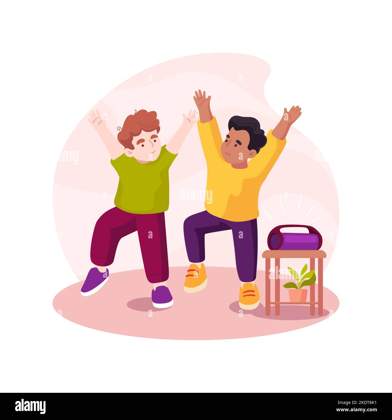 Stretching isolated cartoon vector illustration Stock Vector Image ...