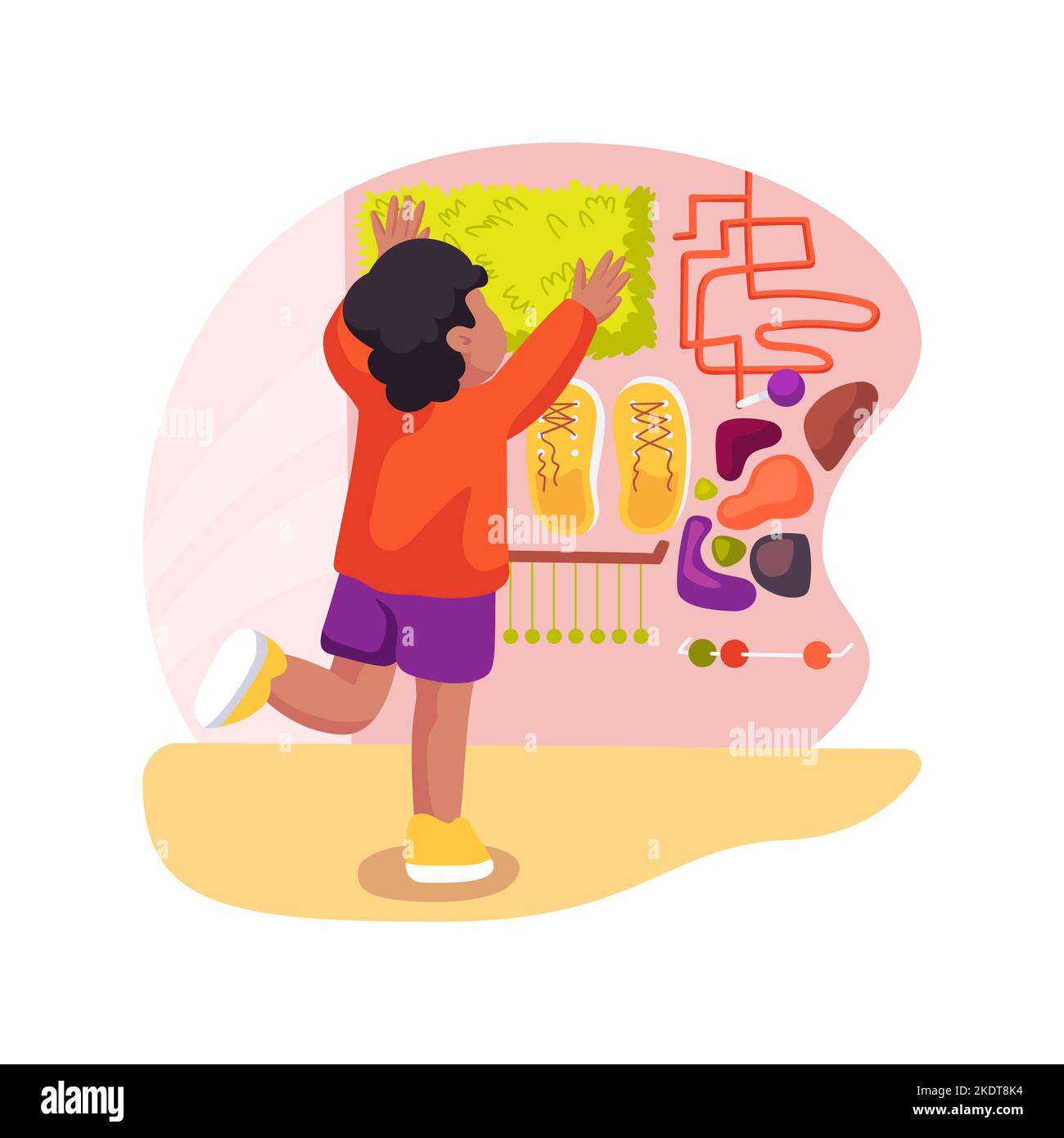 Sensory wall isolated cartoon vector illustration Stock Vector Image ...