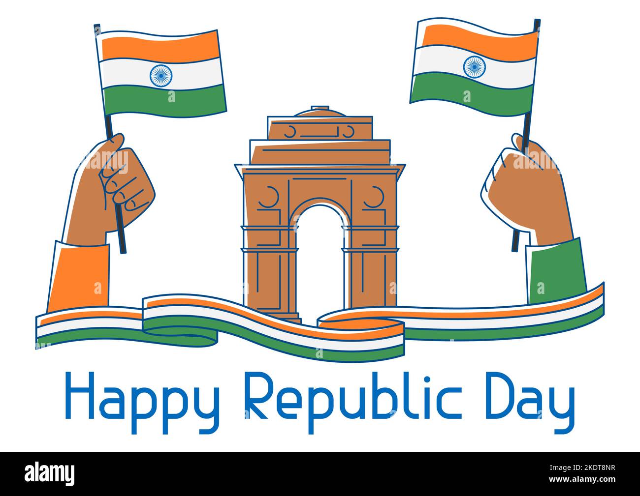 Illustration of Happy Republic Day of India. Indian national ...