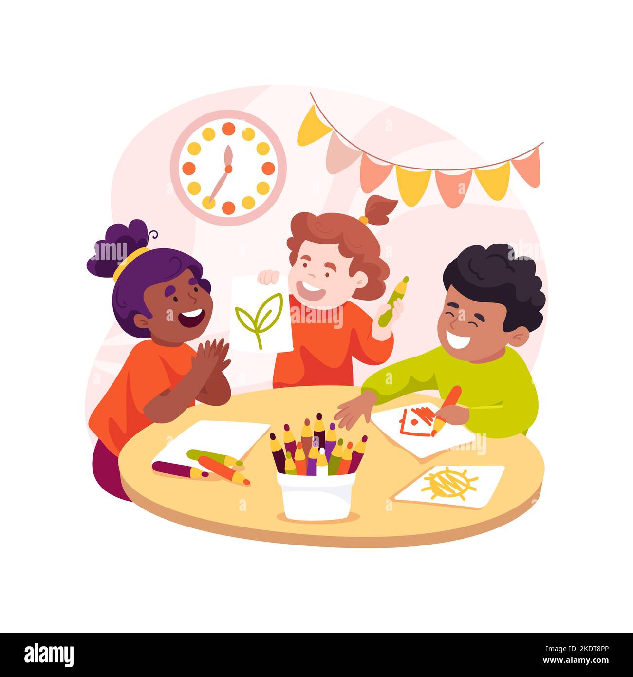 Drawing lessons isolated cartoon vector illustration Stock Vector Image ...