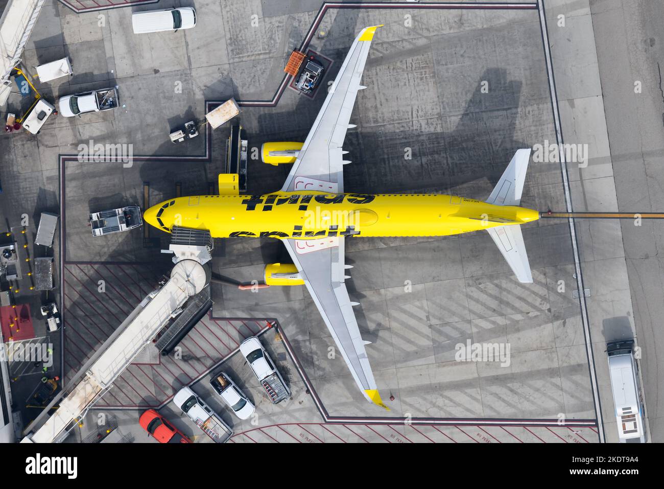 Spirit Airlines Airbus A320 airplane parked at terminal. Low cost ...