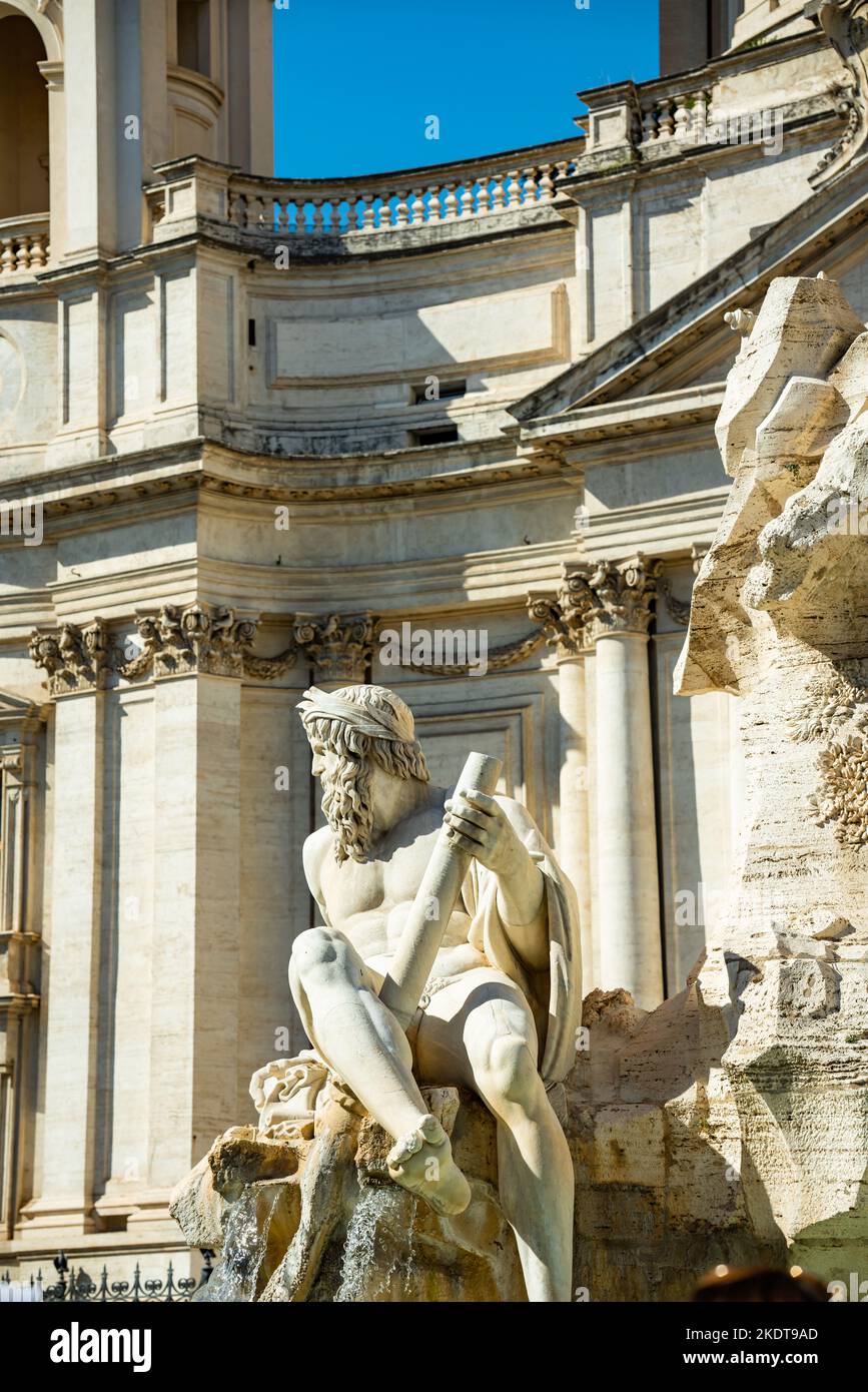 Fountain in the Piazza Navona in Rome, Italy. It was designed in 1651 ...