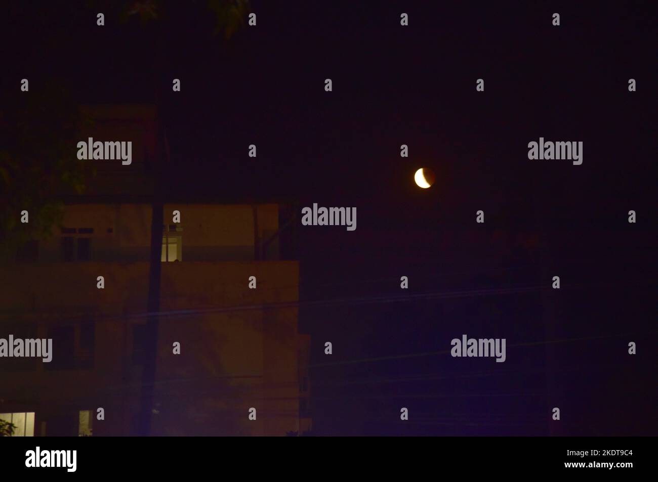 Guwahati, Guwahati, India. 8th Nov, 2022. A view of Lunar eclipse ...