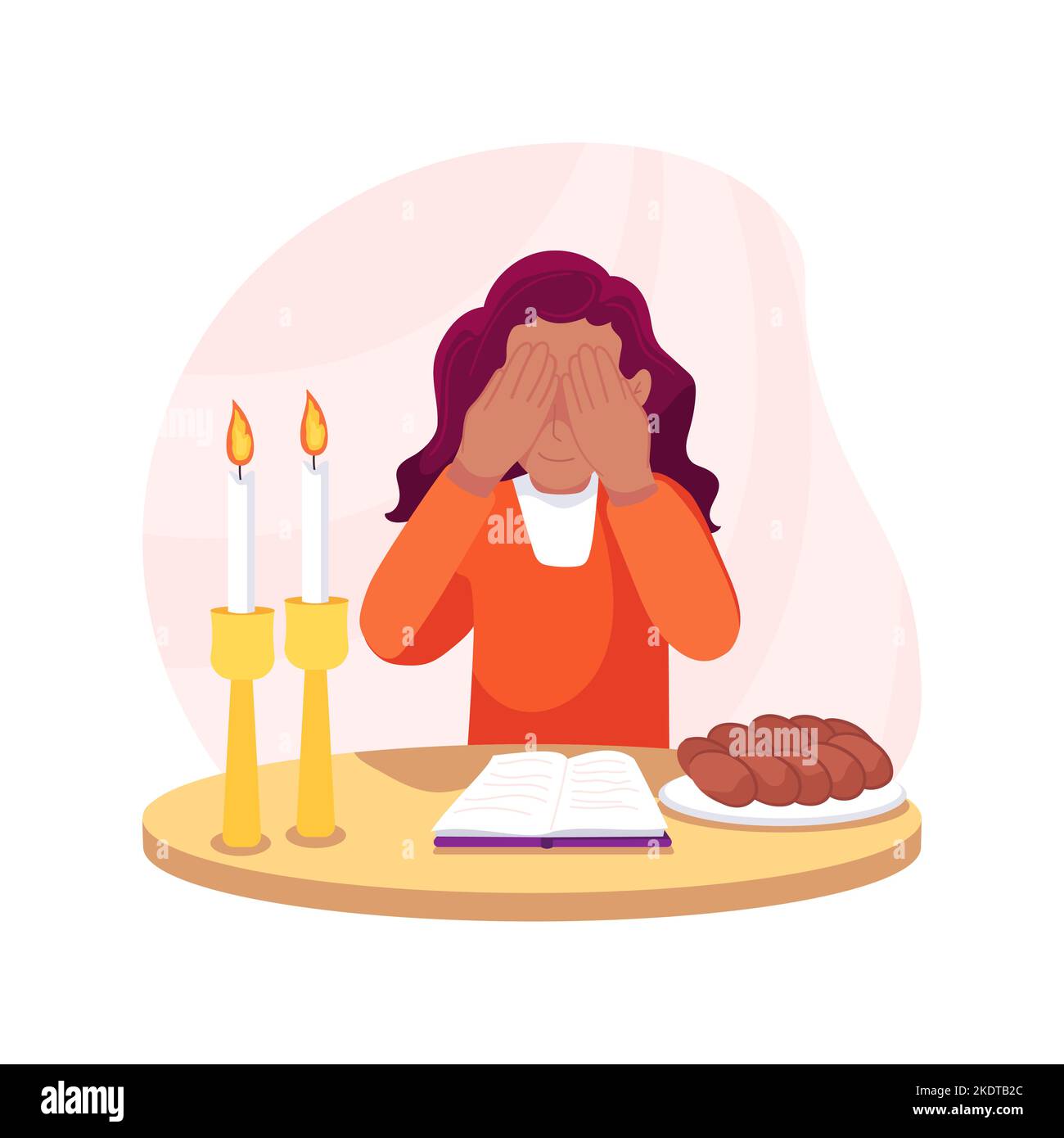 Shabbat prayer isolated cartoon vector illustration Stock Vector Image ...