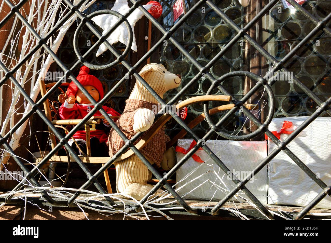 SELESTAT, FRANCE - DECEMBER 20, 2015: Christmas decoration with ...