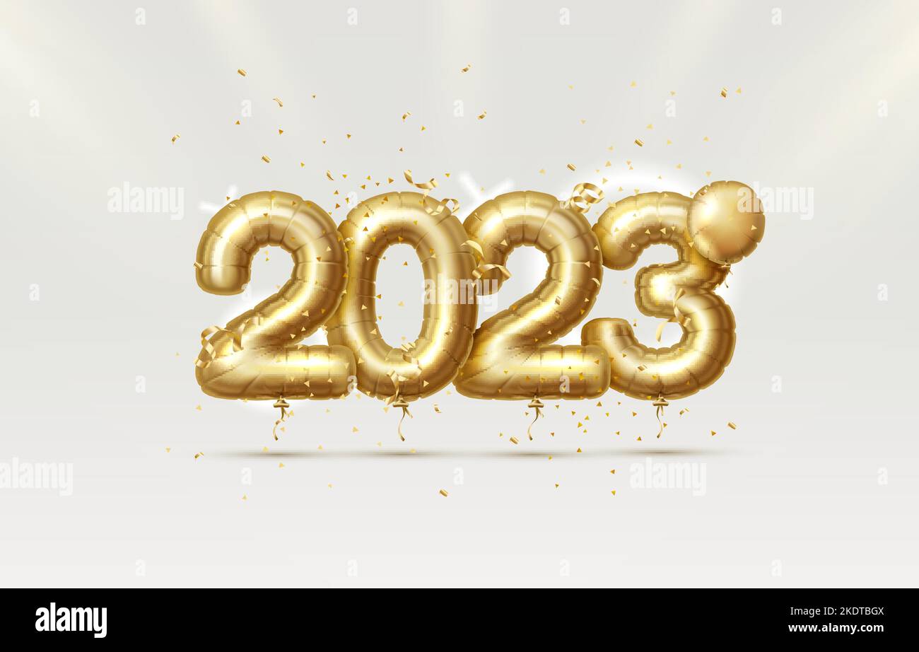 Happy New 2023 Year, holiday cover festive. Vector illustration Stock ...