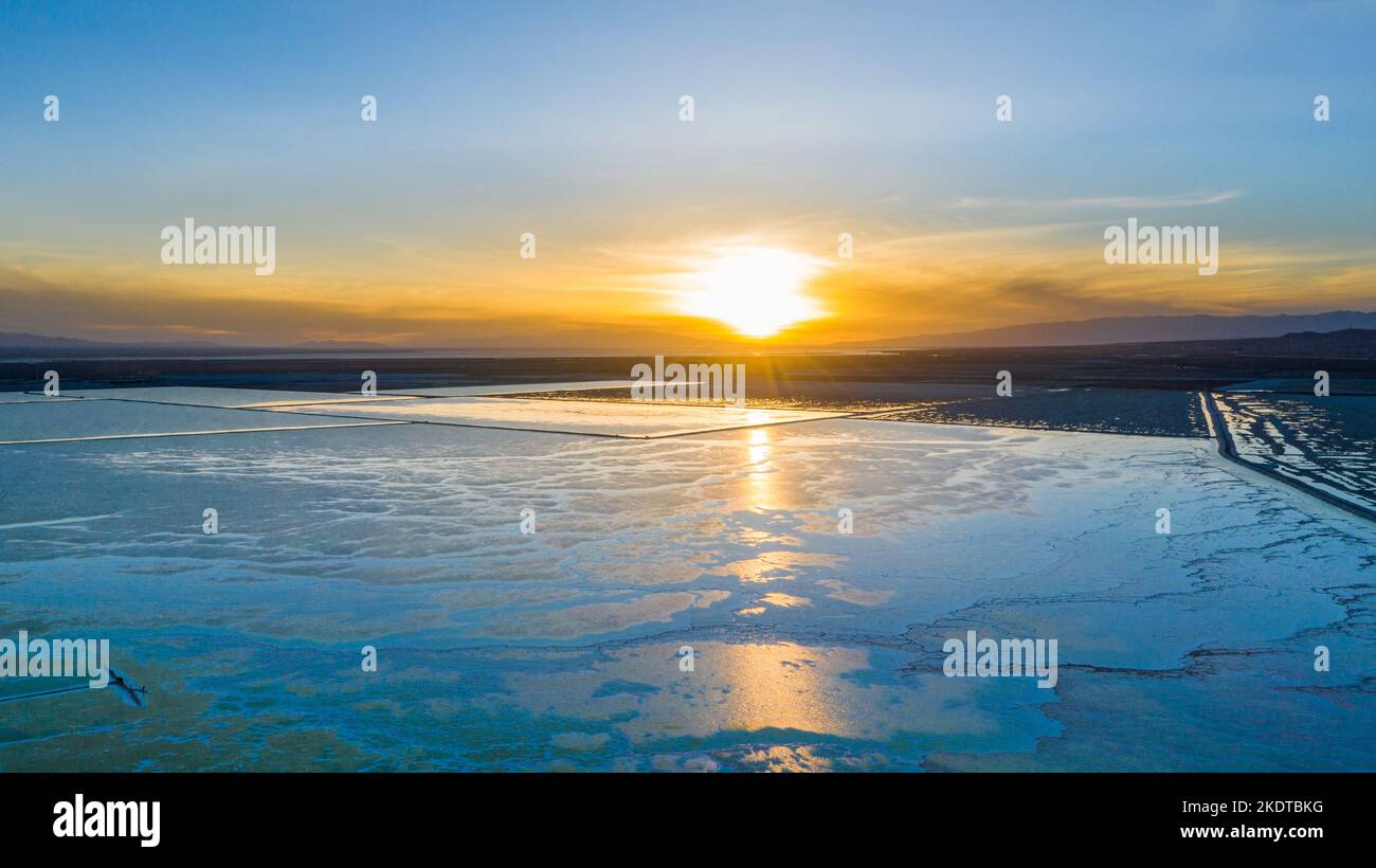 Aerial mountain cliff jade in qinghai lake Stock Photo - Alamy