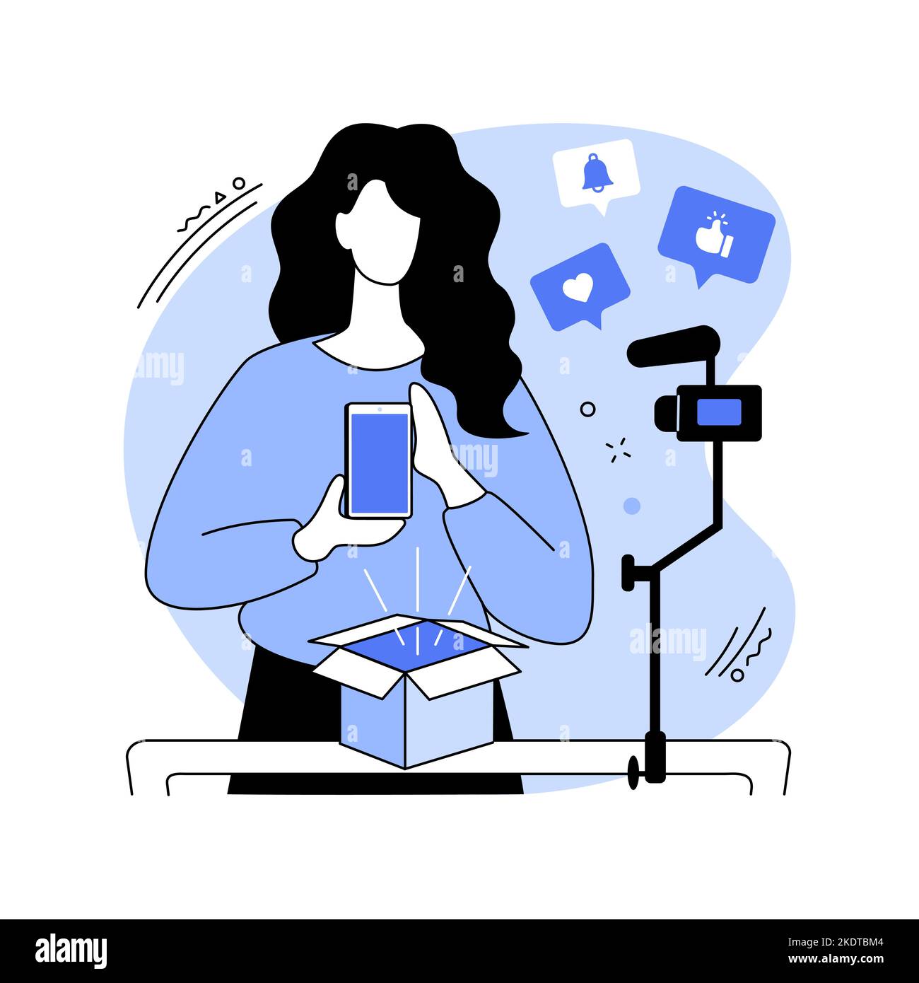 Unboxing videos isolated cartoon vector illustrations Stock Vector ...