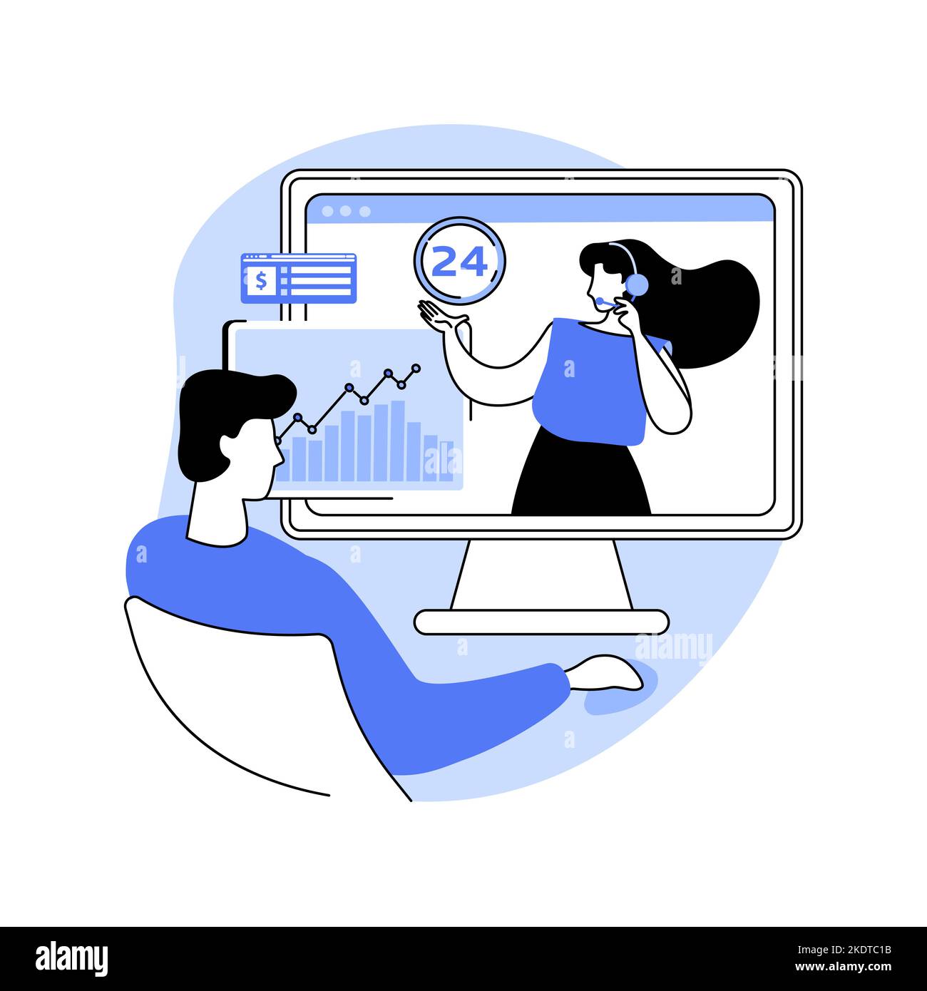 Virtual assistant isolated cartoon vector illustrations Stock Vector ...