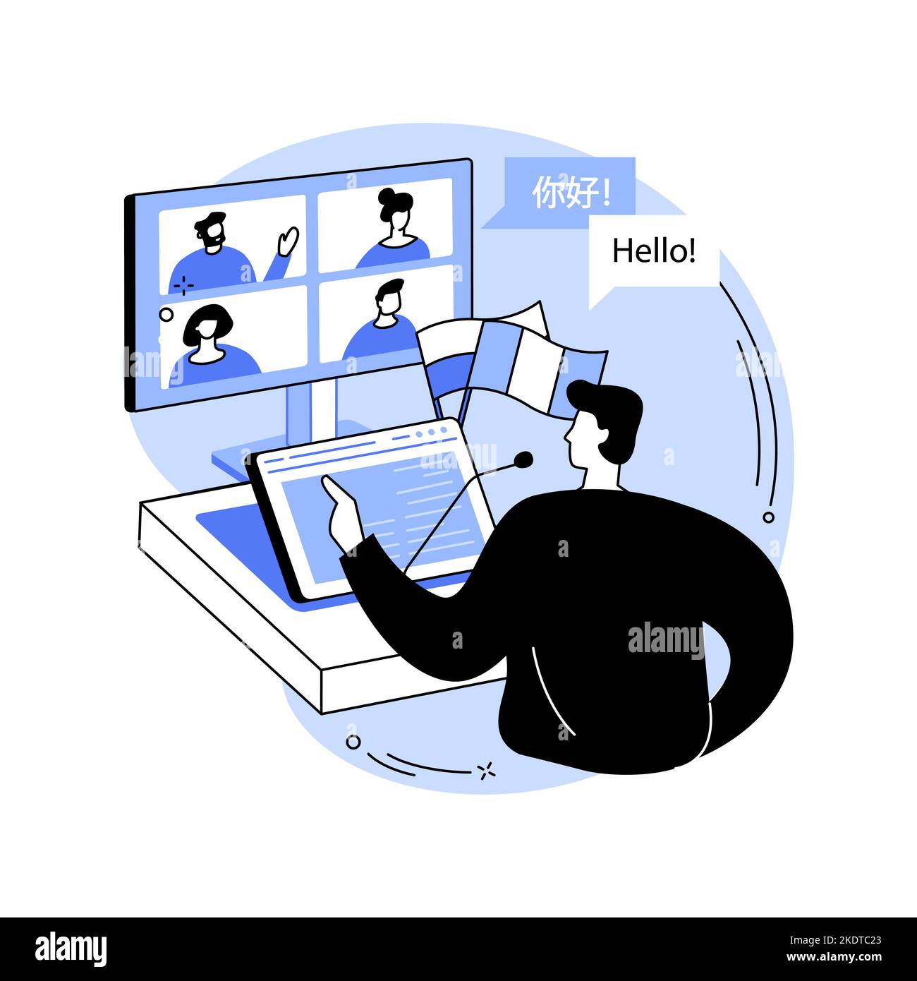 Language lessons isolated cartoon vector illustrations Stock Vector ...