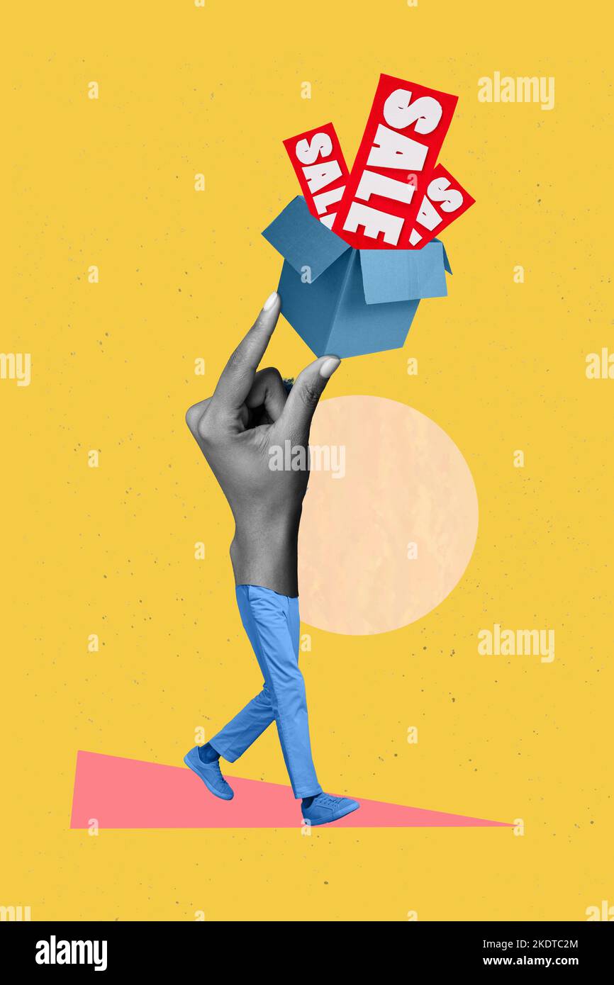 Creative photo 3d collage artwork poster postcard of strange weird ...