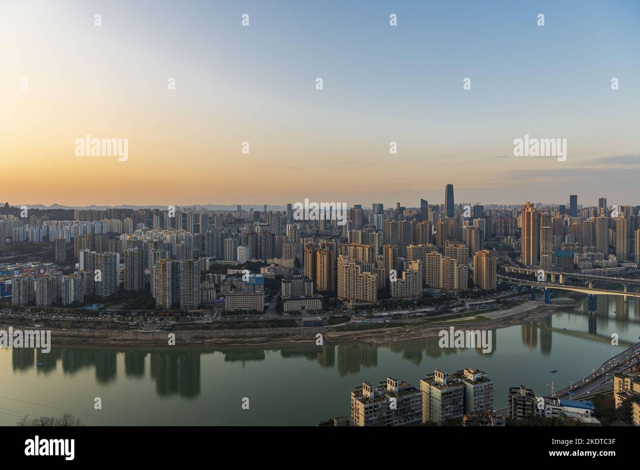 Panoramic view of the yuzhong peninsula in chongqing at night Stock ...