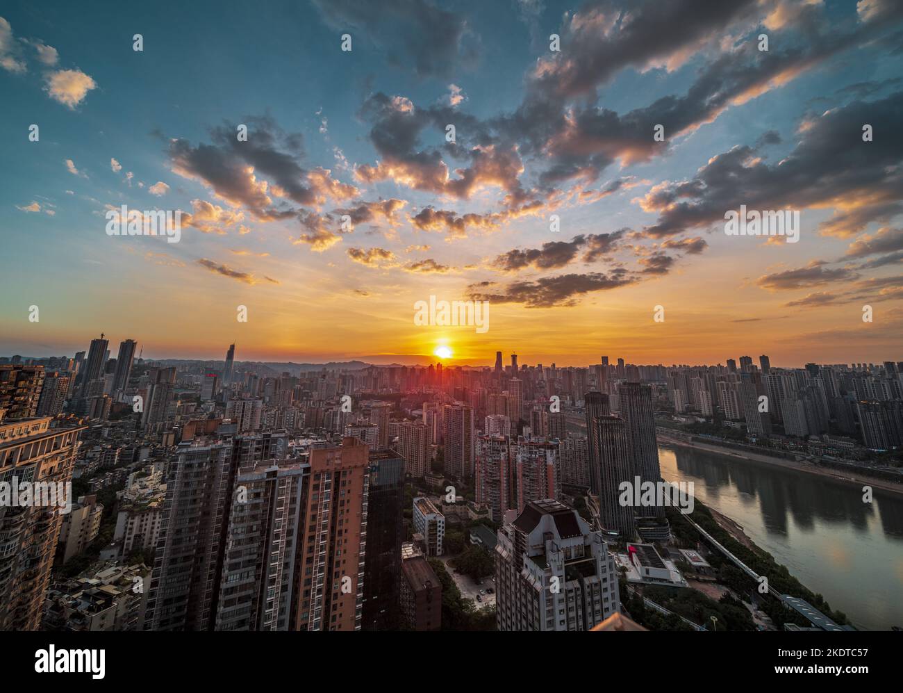 Chongqing city summer sunset aerial photo Stock Photo - Alamy