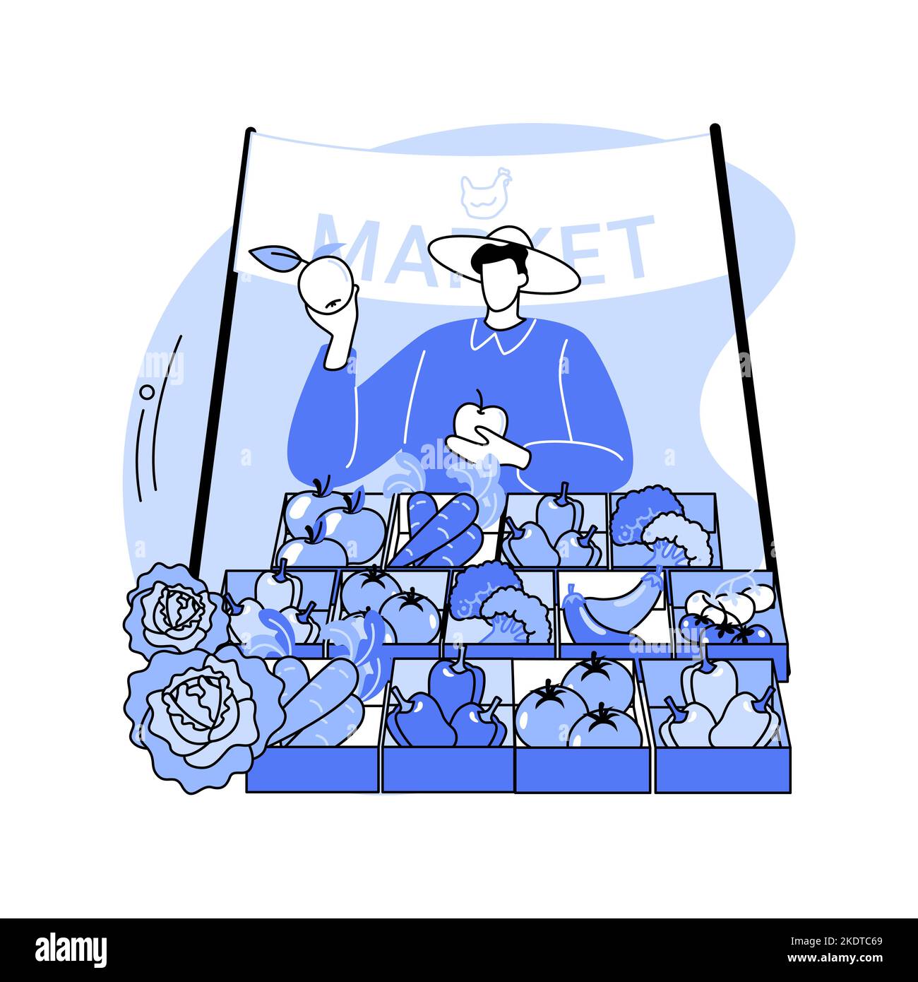 Farmers market isolated cartoon vector illustrations Stock Vector Image & Art - Alamy