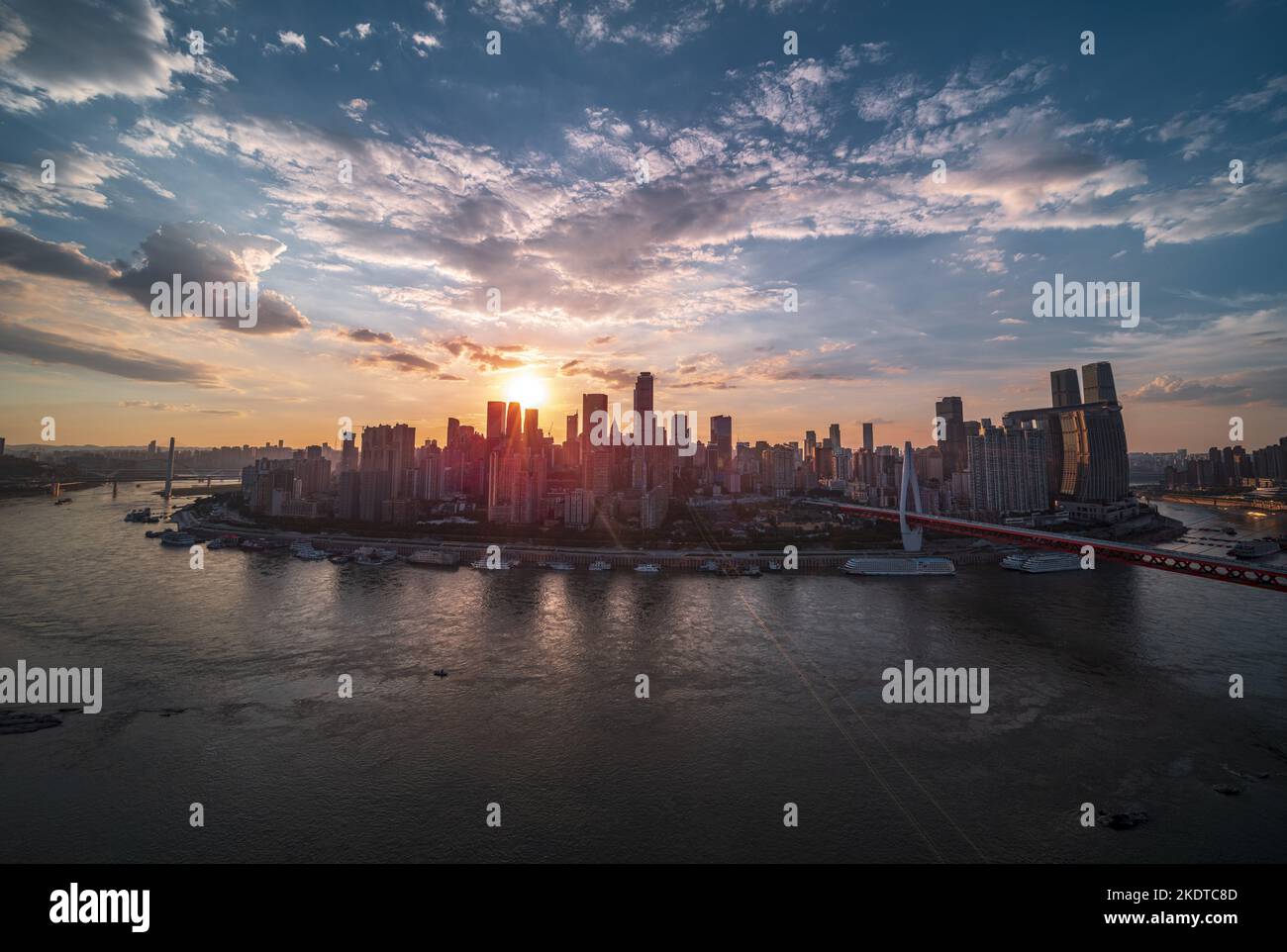 The yuzhong peninsula in chongqing night at sunset Stock Photo - Alamy