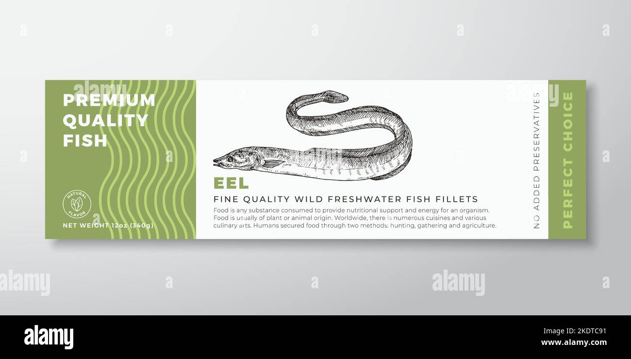 Premium Quality Eel Vector Packaging Label Design Modern Typography and ...