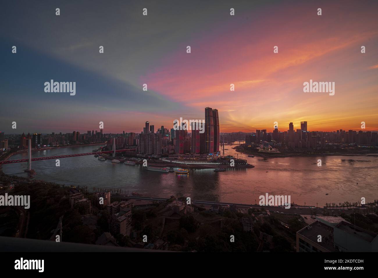 Chongqing raffles and sunset night photography Stock Photo - Alamy
