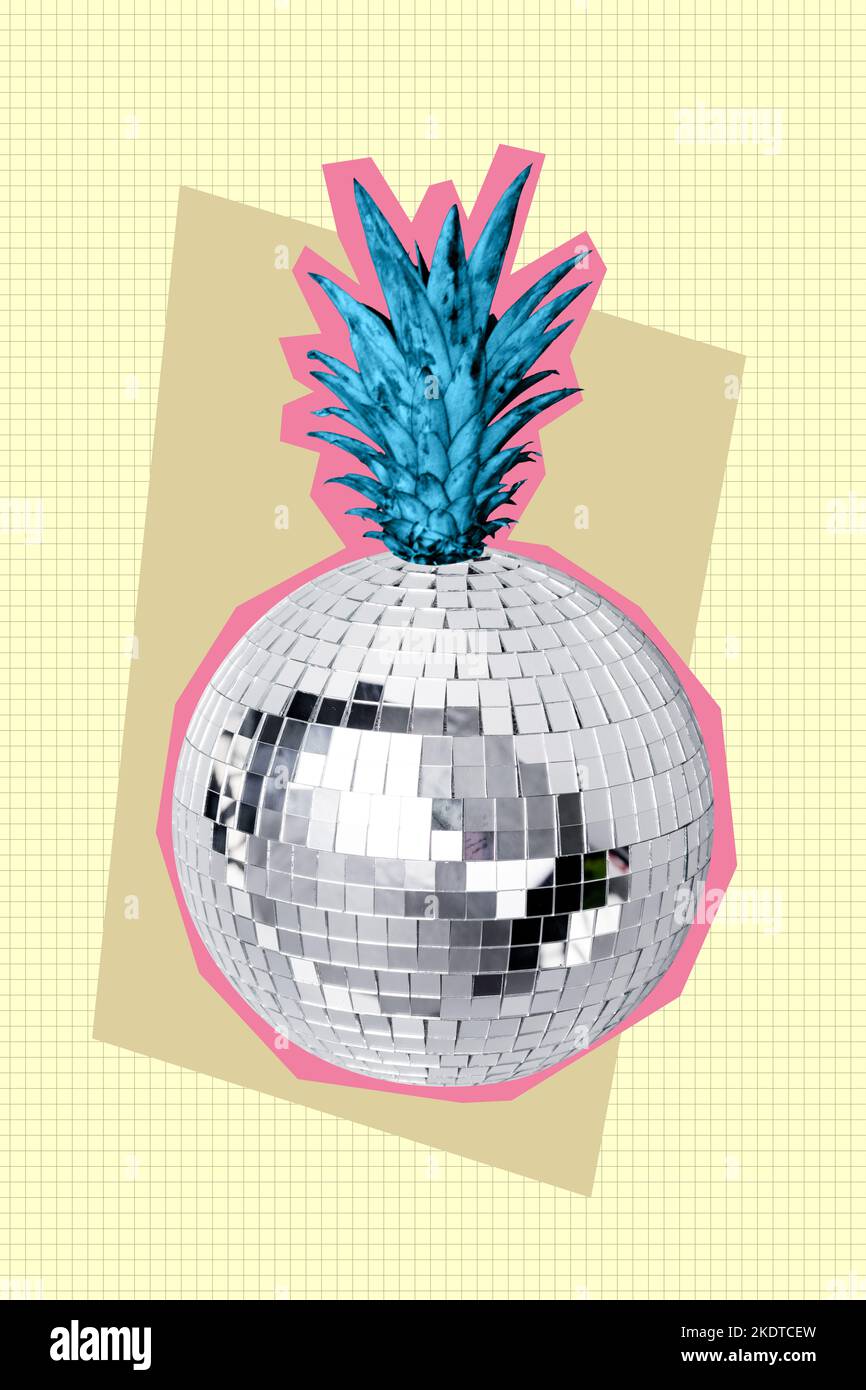 Artwork magazine picture of excited cool guy dancing x-mas disco ball ...
