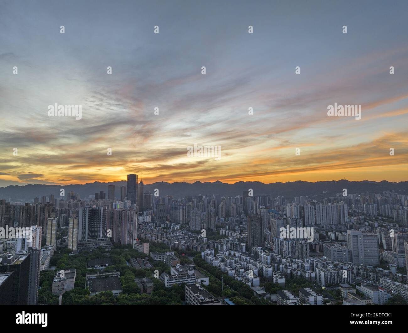 Chongqing city summer sunset aerial photo Stock Photo - Alamy