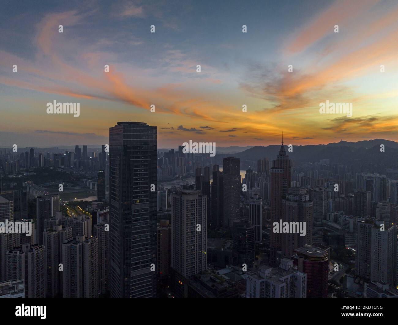 Chongqing nanping business circle city sunrise sunrise Stock Photo - Alamy