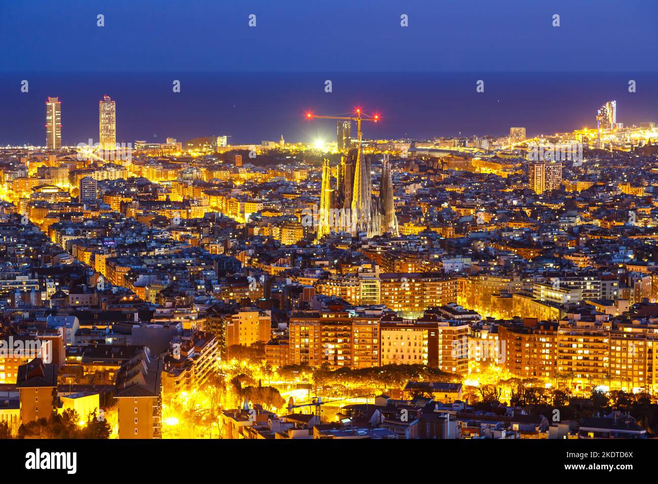 Barcelona, Spain - February 20, 2022: Skyline City Overview With ...